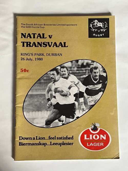 Sporting Memorabilia - Rugby Programmes - 3 Natal 1980 Rugby Programmes ...