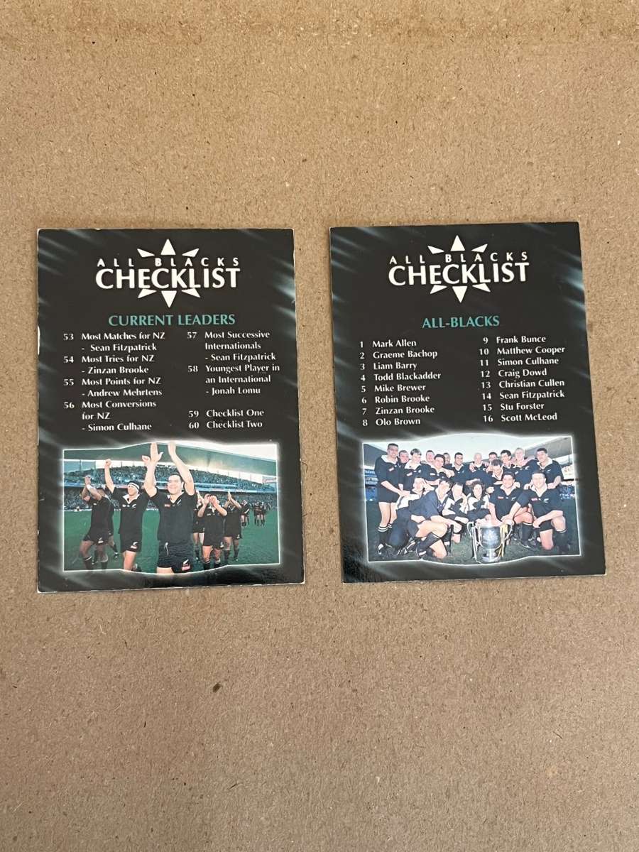 Sporting Memorabilia - Rugby Card - 1997 Ineda All Black Rugby Cards ...