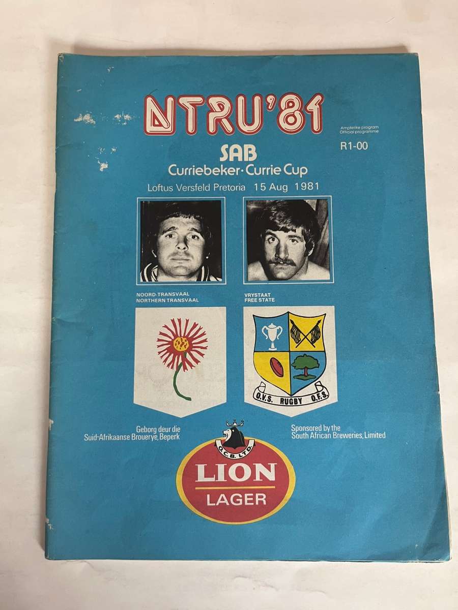 Sporting Memorabilia - Rugby Programme - Northern-Transvaal vs Free ...