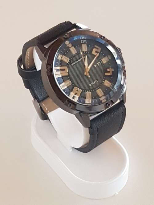 Men's Watches - Mens Cool Military Style ' AWIN SPORT ' Black Leather ...