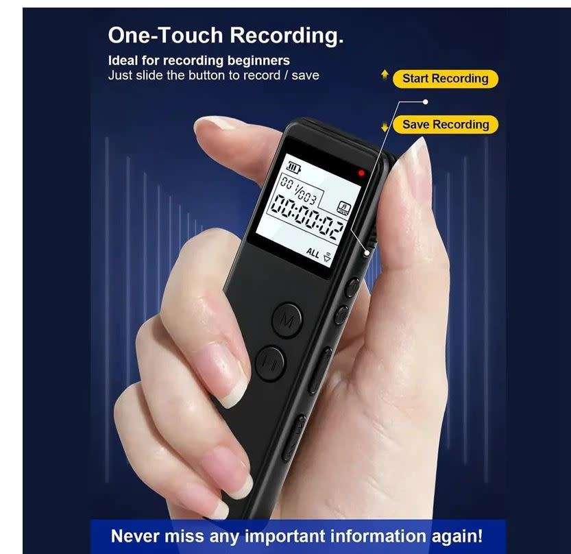 Voice Recorders & Dictaphones - Digital Voice Recorder One Button Recording + Voice Activation ...