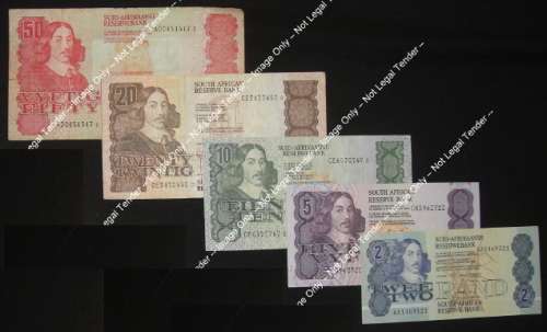 CL Stals - Complete Type Set: The LAST Jan van Riebeeck Bank Notes of ...