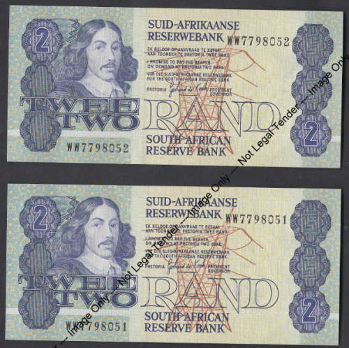 GPC de Kock - 2 x Jan van Riebeeck WW REPLACEMENT R2 notes of 1989 in ...