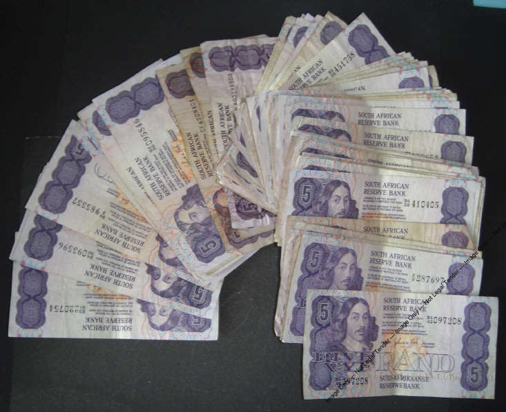 GPC de Kock - Republic of South Africa : 88 x R5 notes of the 1980s ...