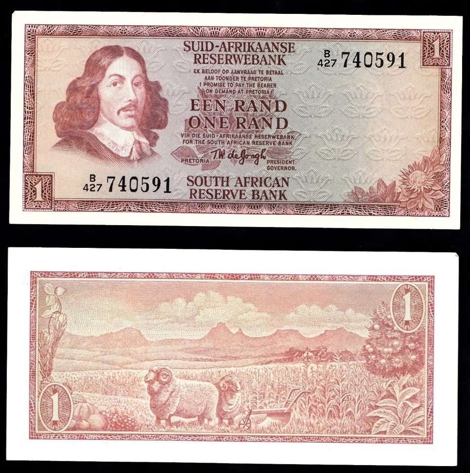 TW de Jongh - RSA B-Series R1 of 1975 (Van Riebeeck Watermark) was sold ...