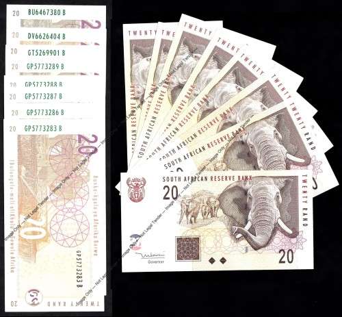 TT Mboweni - Collection of Eight Mboweni R20 Notes (Big Five: The ...