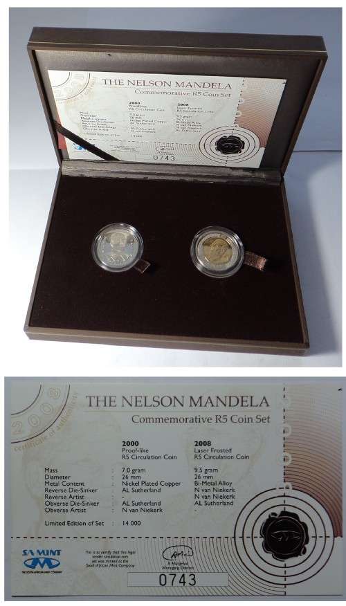Five Rand - The Nelson Mandela Commemorative R5 Coin Set for sale in ...