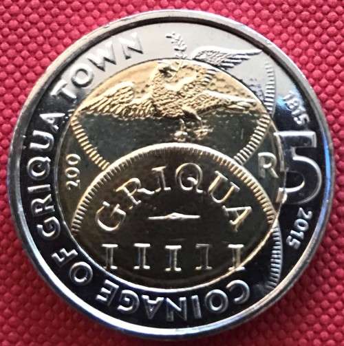Five Rand - GORGEOUS GRIQUA TOWN 2015 uncirculated bi-metal R5 ...