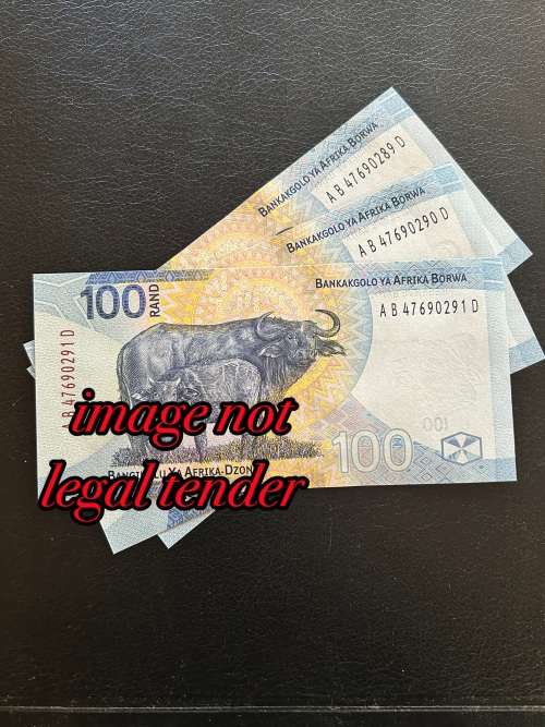 L Kganyago - sequential mint condition new R100 banknotes was listed ...
