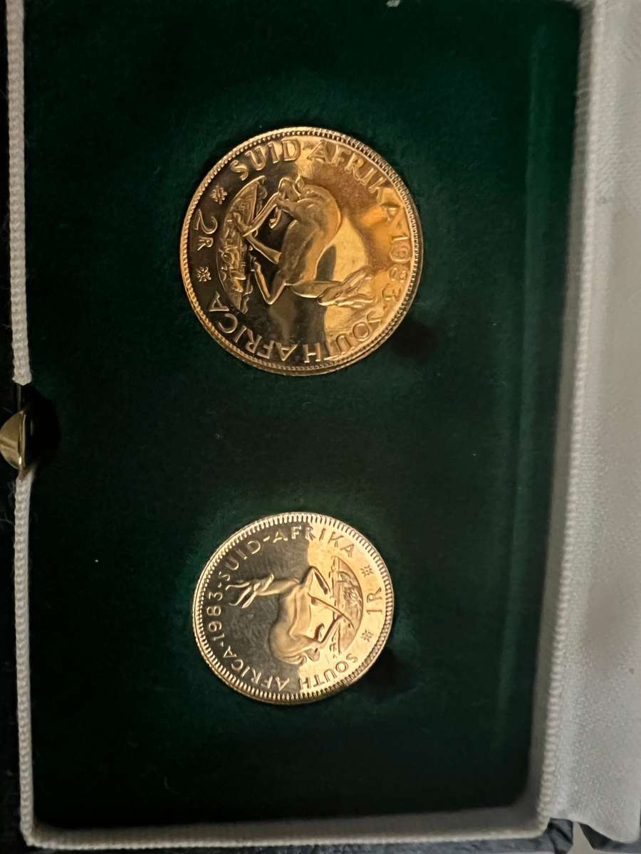 Gold & Bullion Coins - R2 and R1 Gold Coin Set - New was listed for R15,990.00 on 6 Dec at 21:16 ...