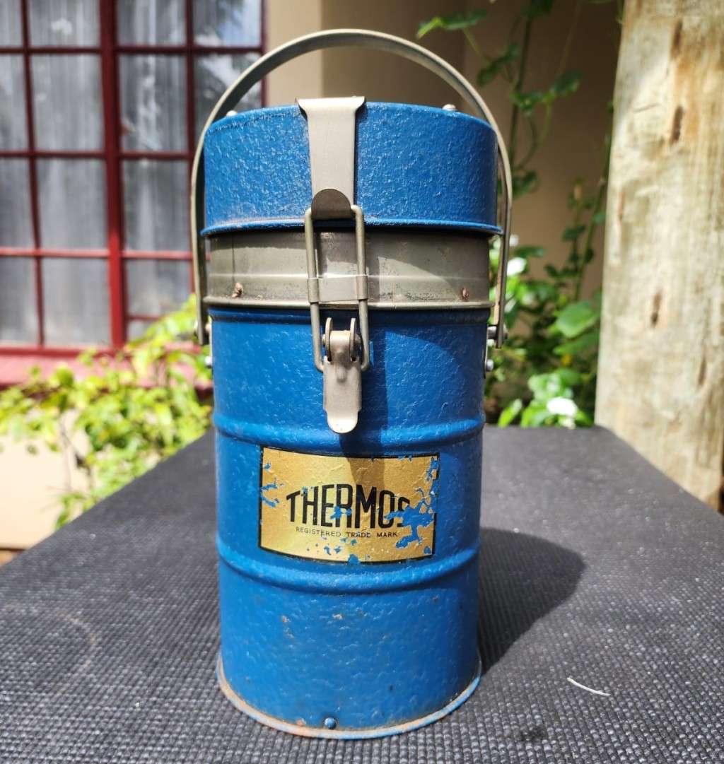 Flasks - Iconic 1930s Large Blue Thermos Brand Vacuum Flask The Very ...