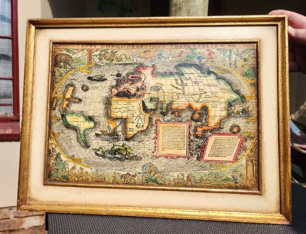 Maps - Spectacular 1532 Map of the World Engraved Print With Original ...