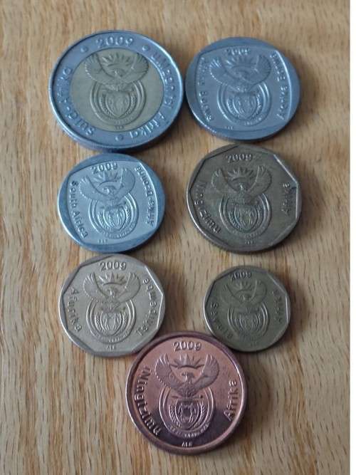 Collections & Lots - SA 2009 5c,10c,20c,50c,R1,R2,R5 Coat of Arms was ...