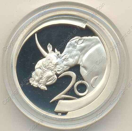 Twenty Cent - *#* 2003 Silver 1oz Wildlife Rhino 20 cent - Mintage 369 ...