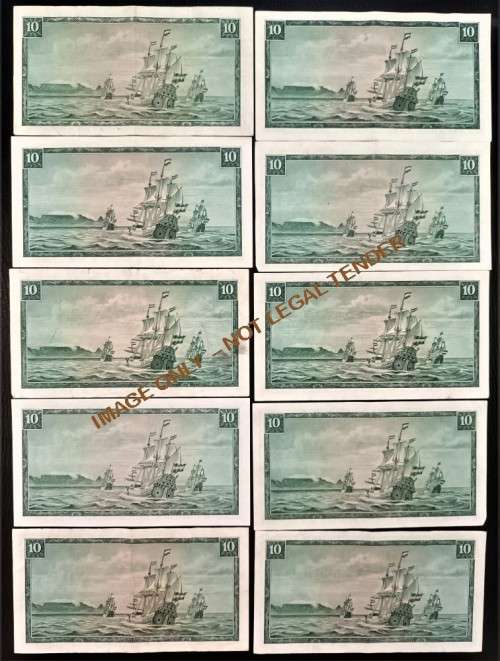 TW de Jongh - RSA TEN RAND BANKNOTES - TW DE JONGH - COLLECTION OF 10 ...
