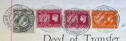 Union of South Africa - SA KGV/V1 REVENUE STAMPS ON CAPE DEED OF ...