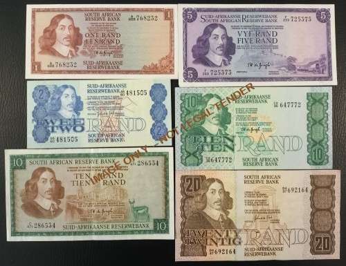 Other South African Bank Notes - SOUTH AFRICAN BANKNOTE COLLECTION X 6 ...