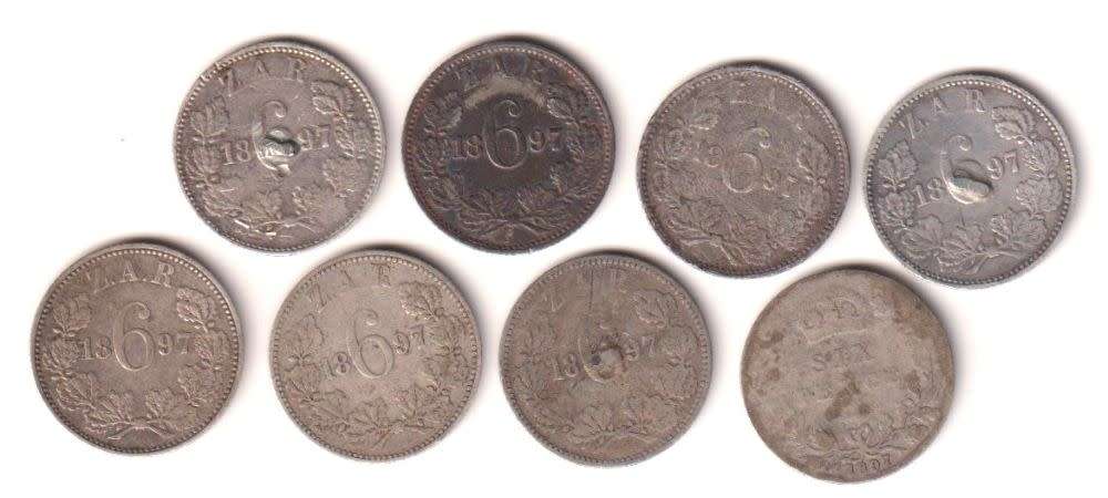 Sixpence - ZAR 6d 1897 COIN COLLECTION - 8 coins was sold for R305.00 ...
