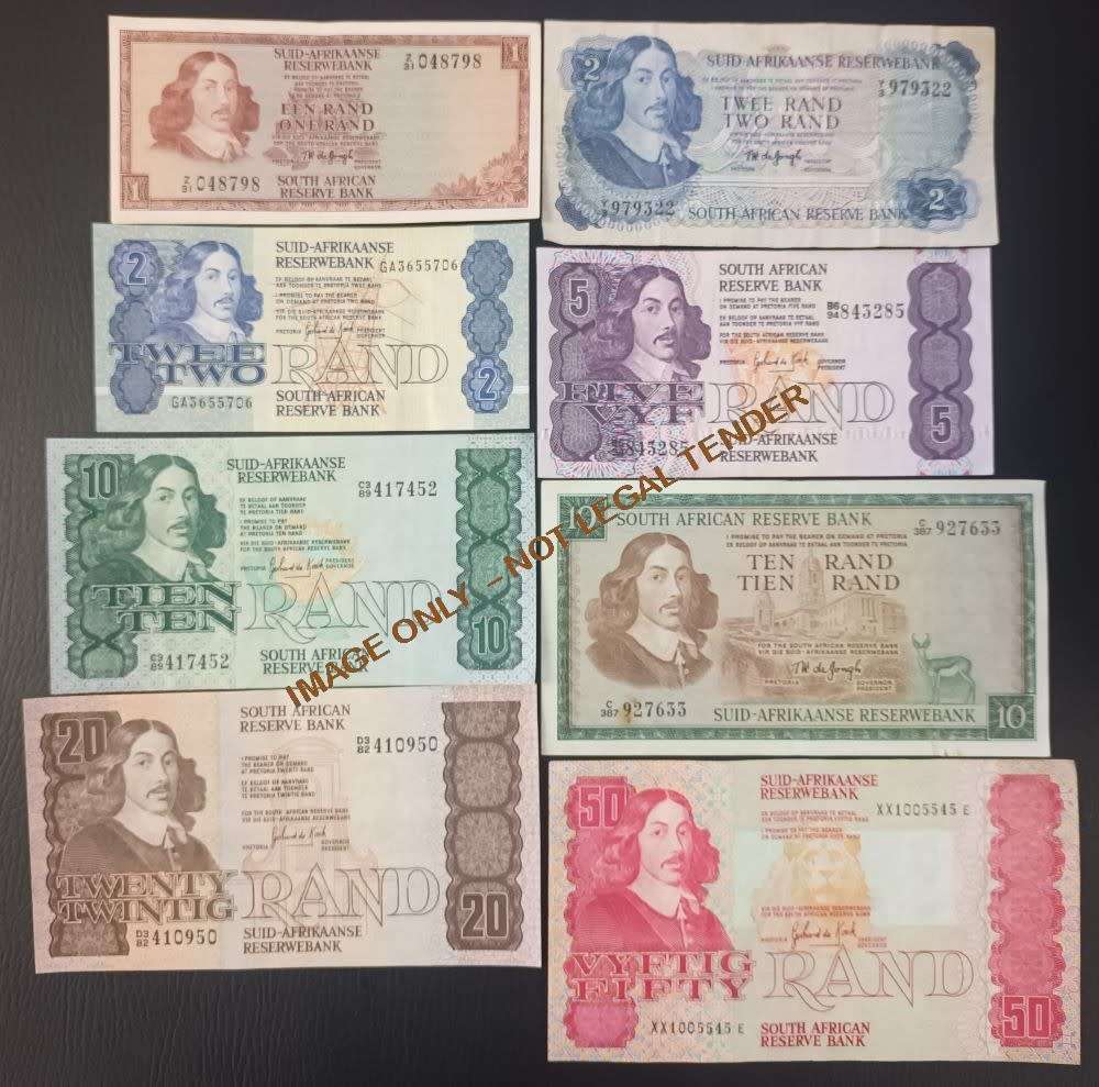 Other South African Bank Notes - SOUTH AFRICAN BANKNOTE COLLECTION X 8 ...