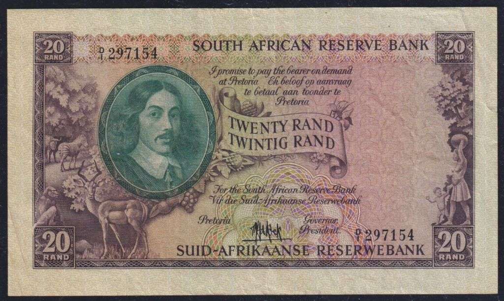 MH de Kock - MH DE KOCK TWENTY RAND NOTE - 1961 for sale in ...