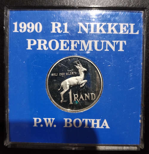 One Rand - Crazy R1 Start! 1990 R1 PW Botha Pure Silver Proof Coin for ...