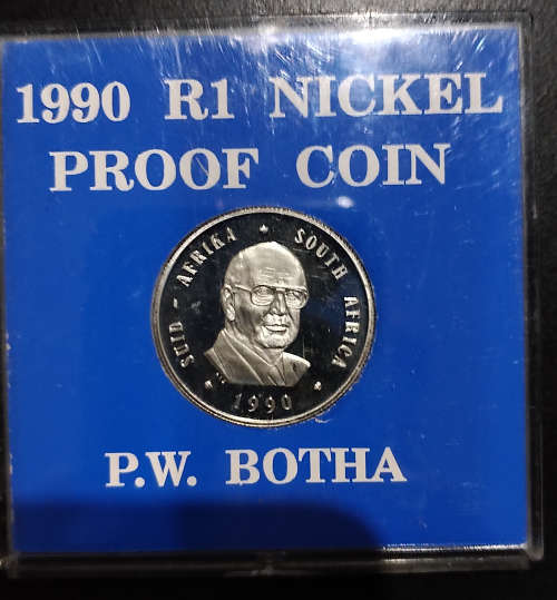 One Rand - Crazy R1 Start! 1990 R1 PW Botha Pure Silver Proof Coin for ...