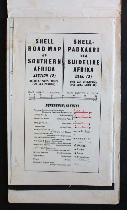 Maps - 1955 Shell Road Map of Southern Africa Folded Map Section 2 was ...