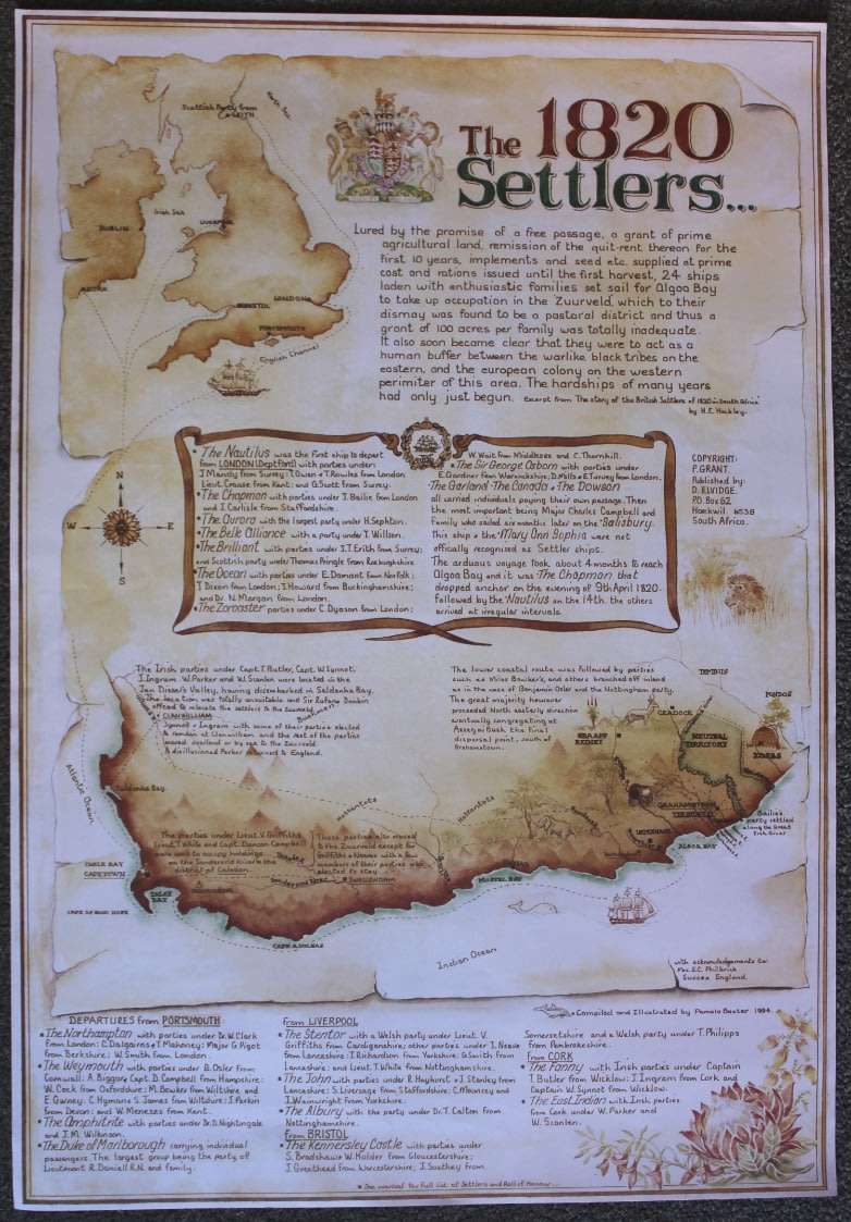 Maps - The 1820 Settlers Map, By P Grant was sold for R295.00 on 3 May ...