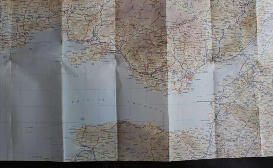 Maps - Vintage Folded Map Motorists` Map of West Country & South Wales ...
