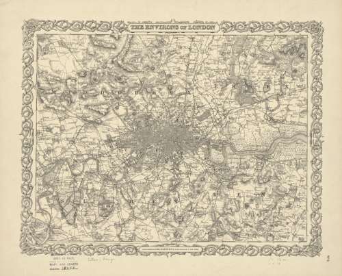 Maps - George Colton`s The Environs of London Map 1855 Digital Download ...