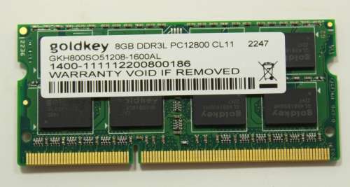 Memory (RAM) - Goldkey 8GB DDR3-1600 PC12800 Laptop Memory Module was ...