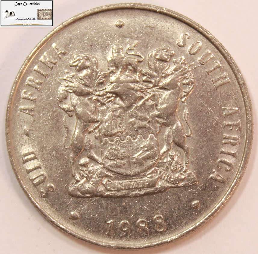 One Rand - South Africa 1 Rand Coin 1988 XF40 Circulated for sale in ...