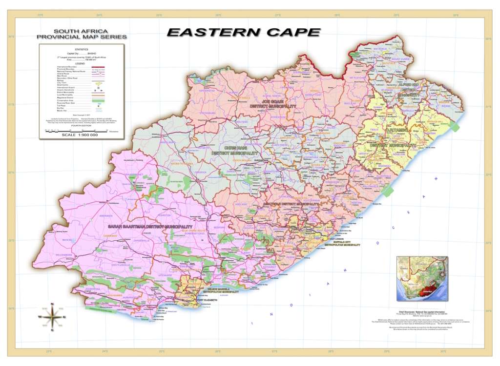 Maps - Eastern Cape Provincial Map - Printed Map for sale in Cape Town ...