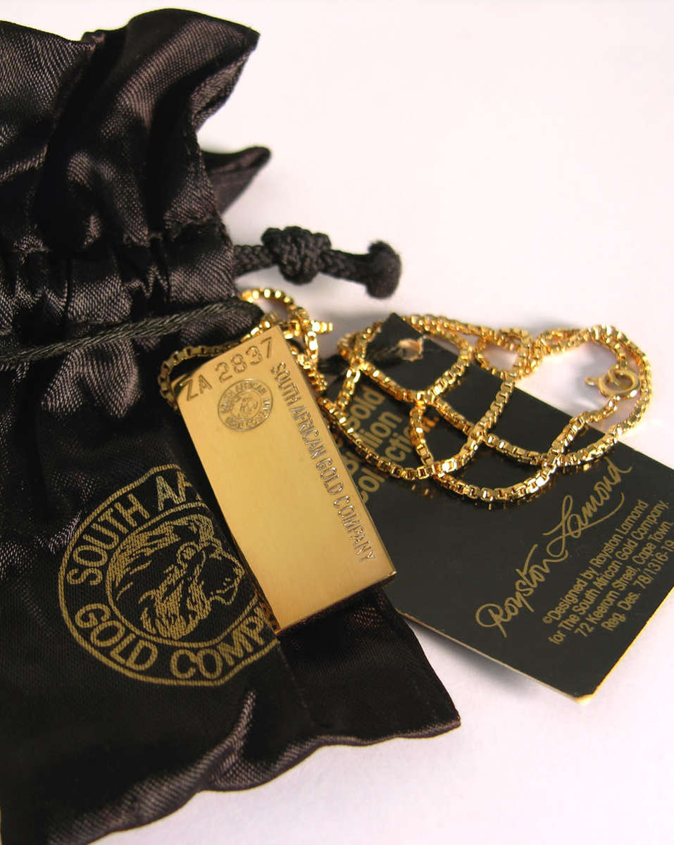 Necklaces - Large Size South African Gold Company 24Kt Gold Bar Pendant ...