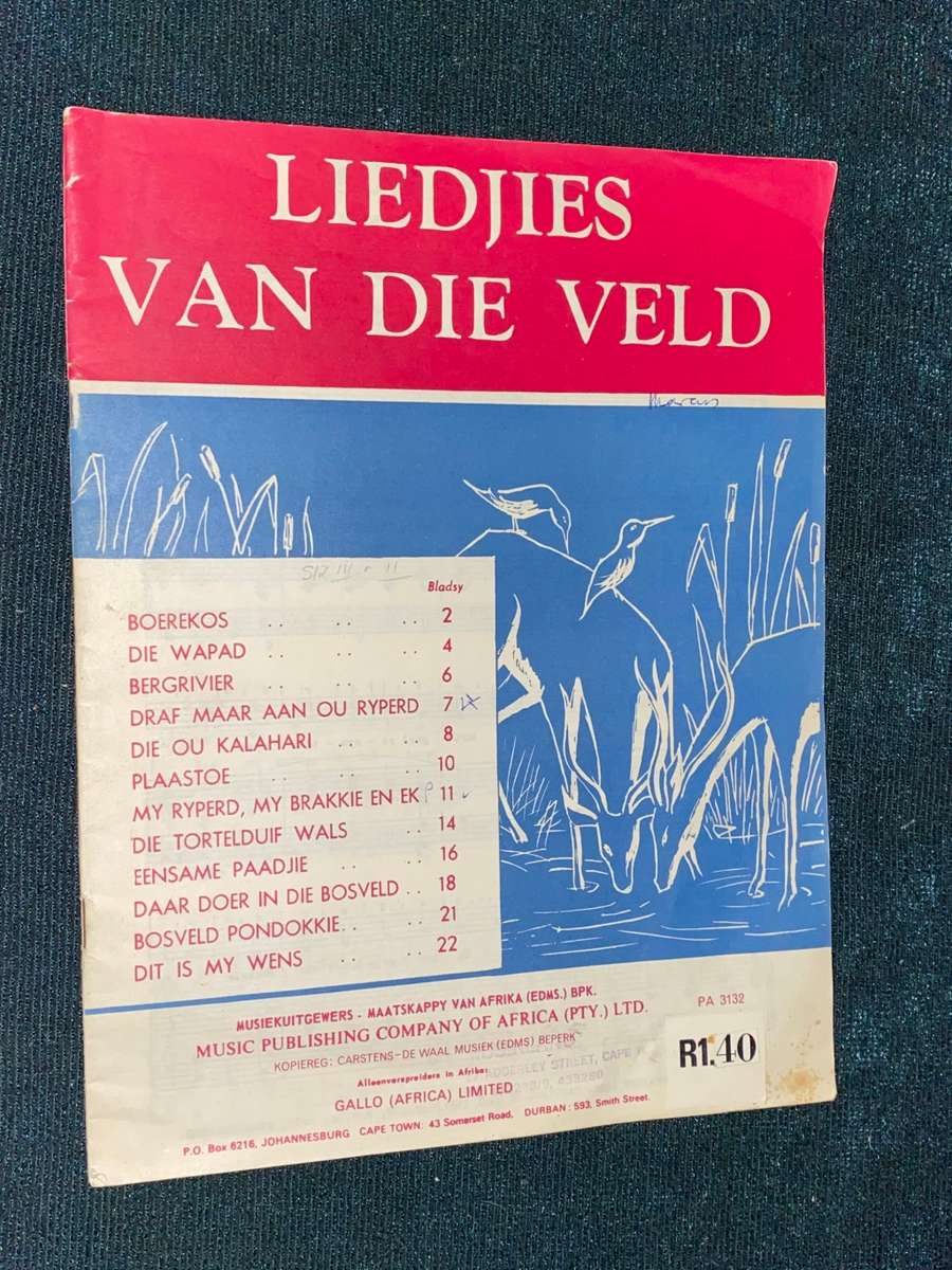 Afrikaans Non-Fiction - LIEDJIES VAN DIE VELD for sale in Cape Town (ID ...