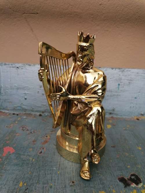 Metal - Vintage Gilt Metal Statue of King David, solid metal very heavy ...