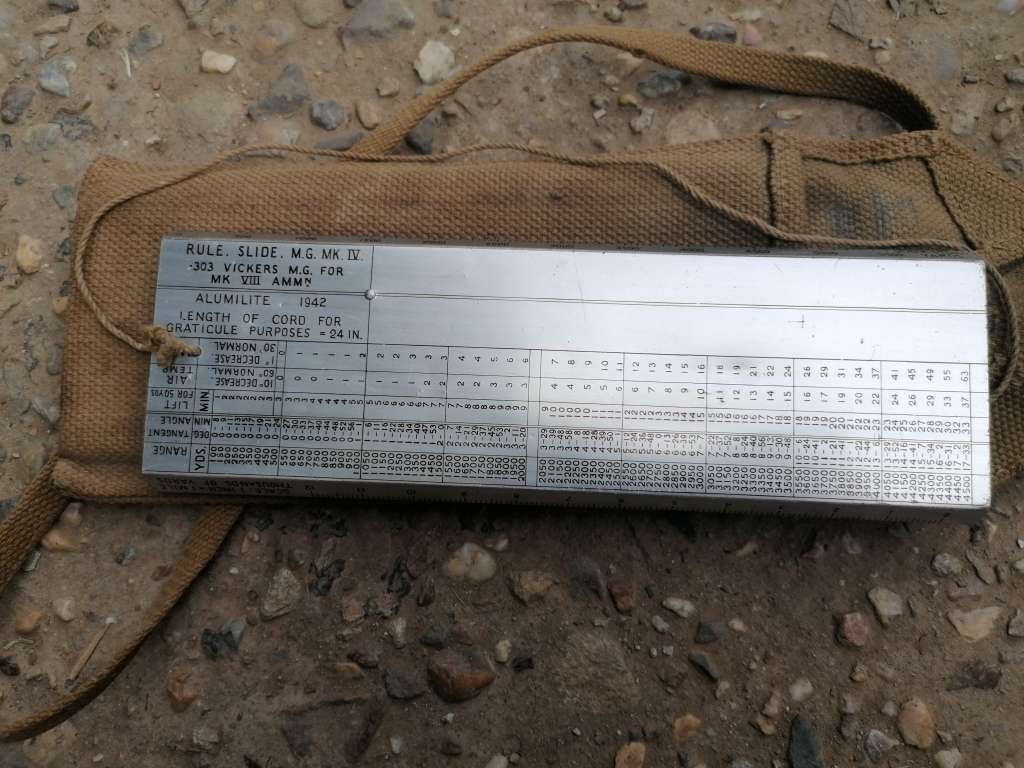 Kit - WW2 British Vickers Machine Gun Slide Rule and Webbing Pouch for ...