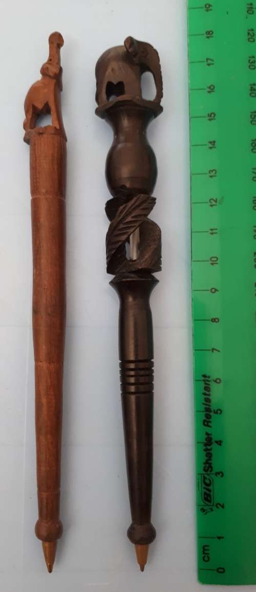 Writing Instruments & Accessories - African hand carved wooden pens was ...