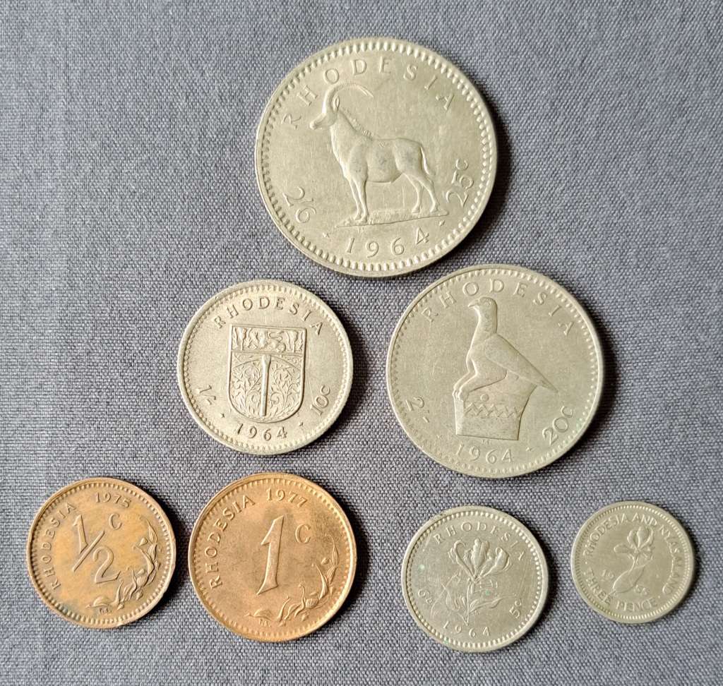 Collections & Lots - RHODESIA COIN SET FROM HALF CROWN TO 1/2c. 7COINS ...