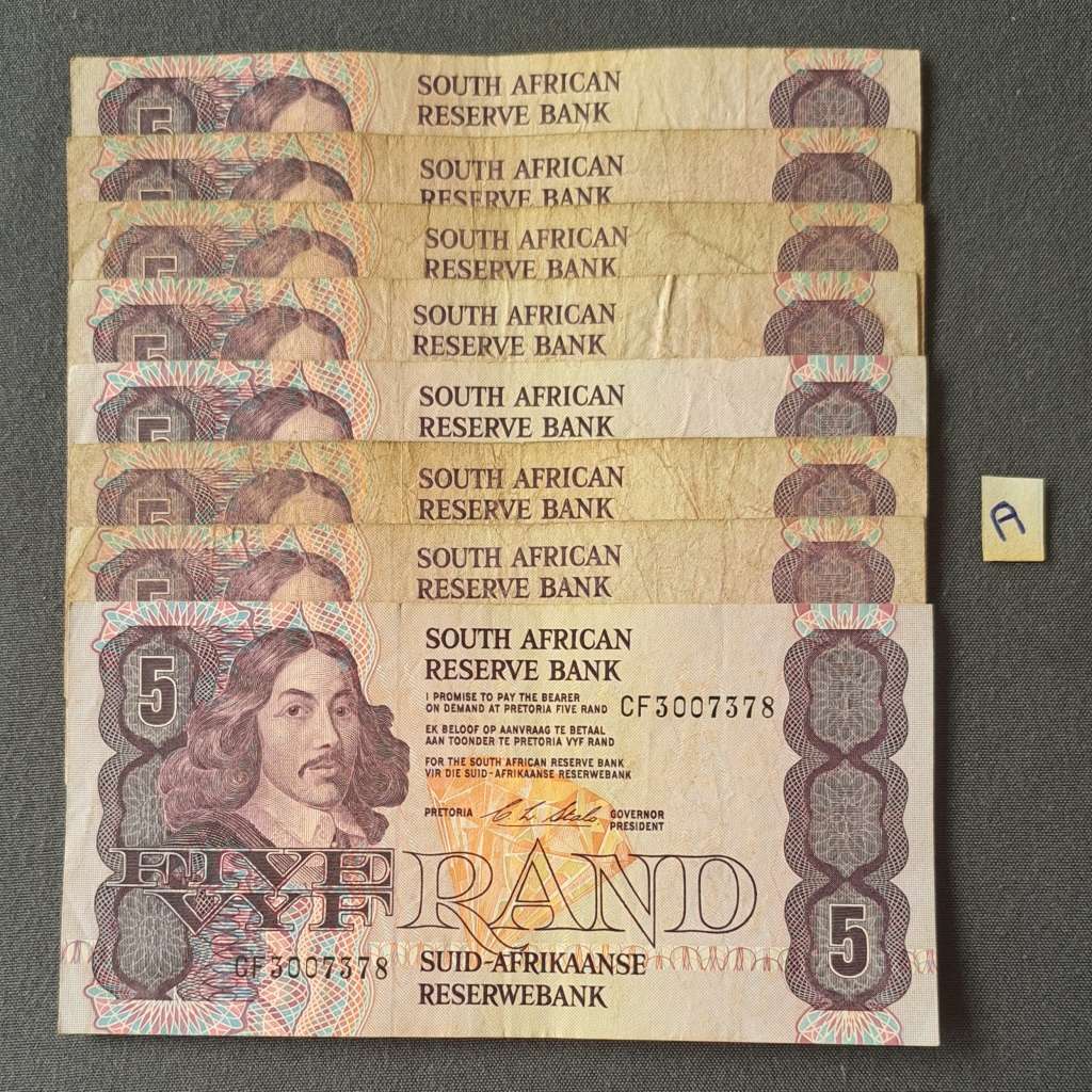 CL Stals - 8 × OLD SOUTH AFRICA BANKNOTES R5 NOTES was sold for R76.00 ...