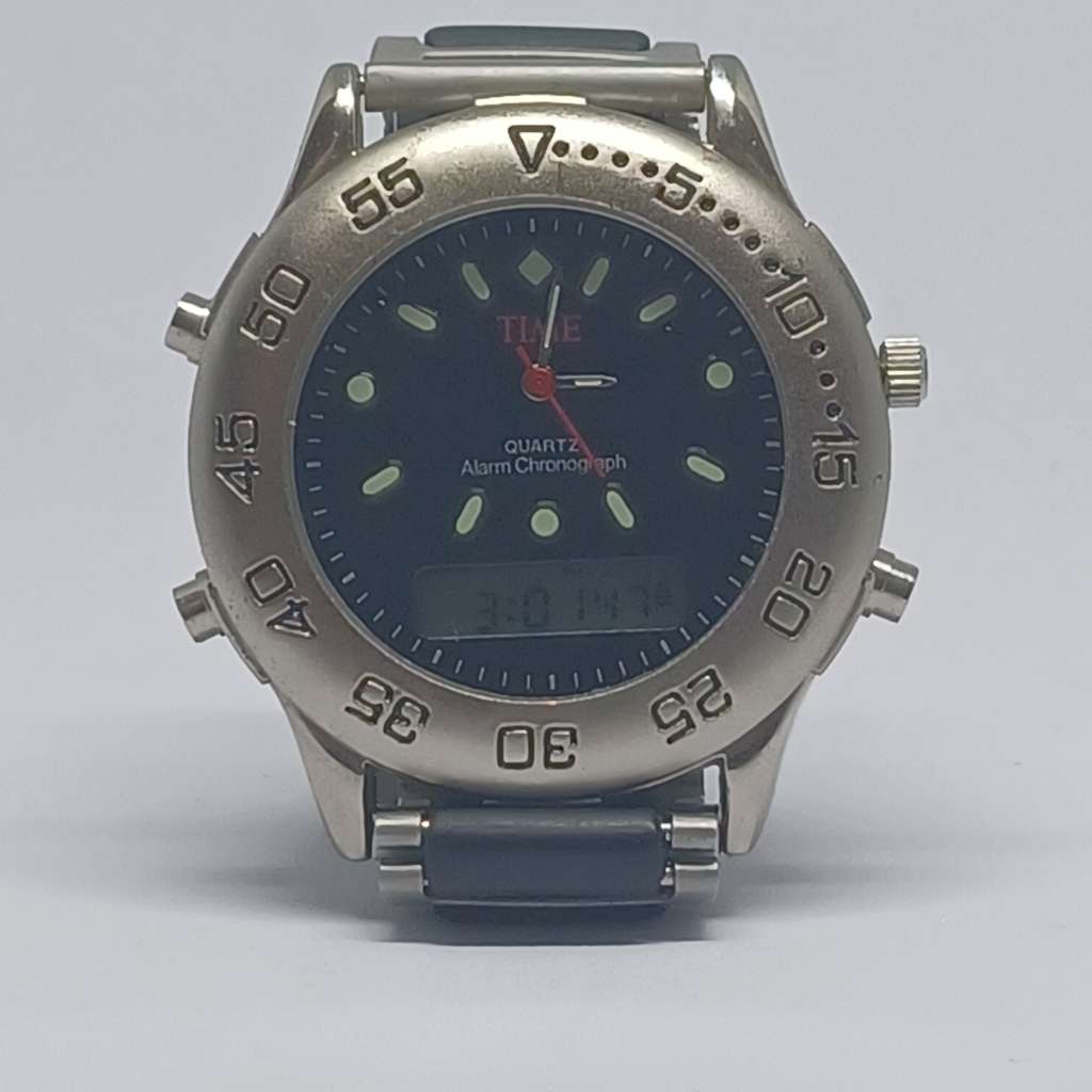 Men's Watches - Vintage Time Magazine Watch Dual Analogue & Digital ...