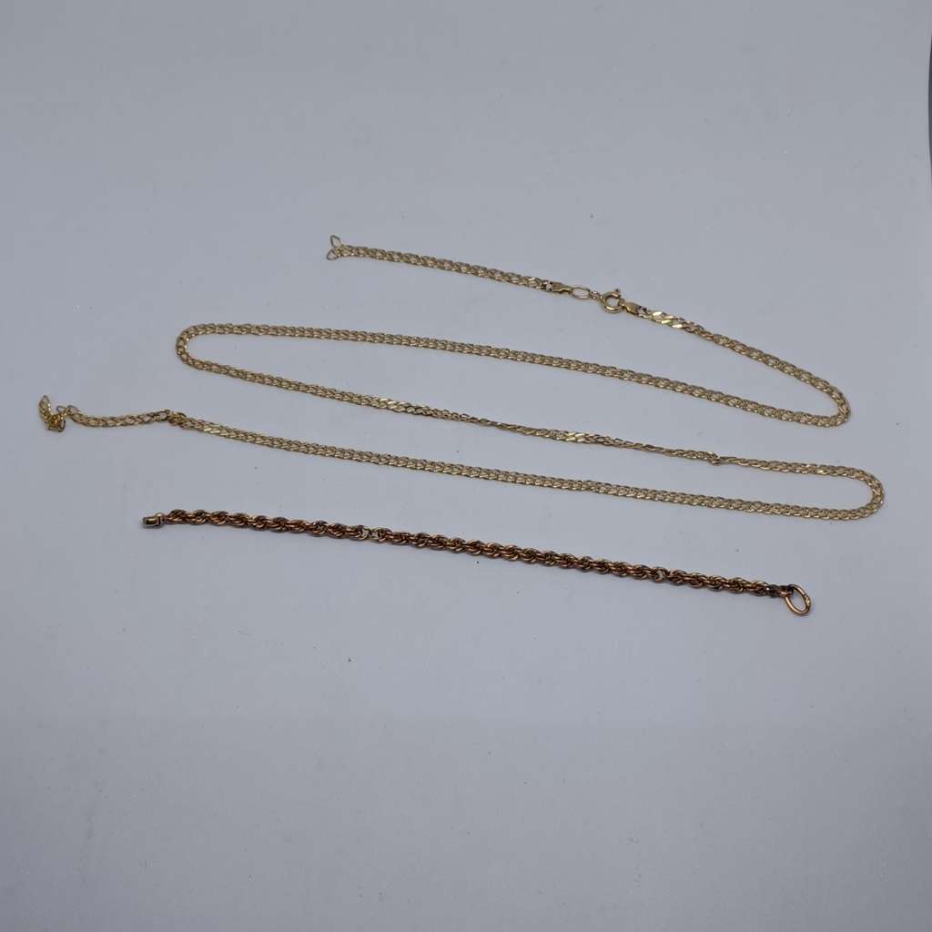 Necklaces - 9 ct Gold wrist chain ( Broken Clasp) and 9ct Gold Necklace ...