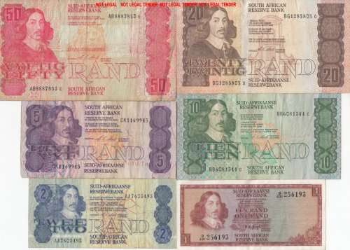 Other South African Bank Notes - *** SET OF SIX SA NOTES FOR ONE BID ...