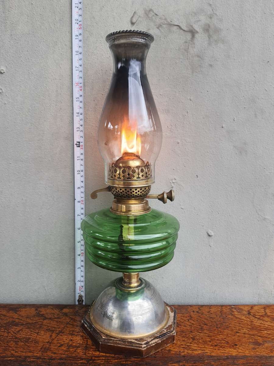 Lamps & Lanterns - ANTIQUE WEEK #23 - vintage paraffin green lamp ...