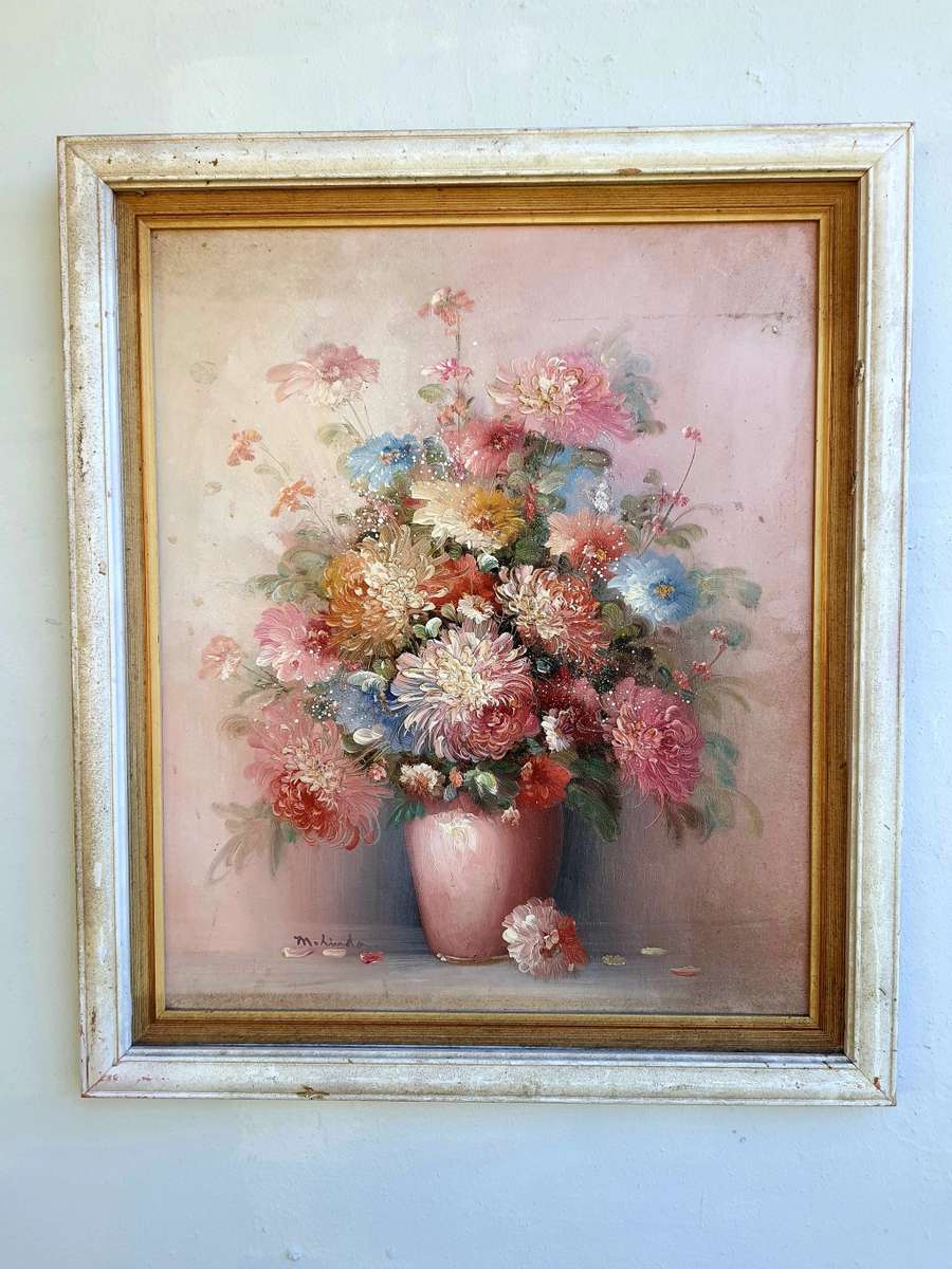 Paintings - #42 - 710CMX630CM LARGE STUNNING FLORAL STILL LIFE - OIL ON ...