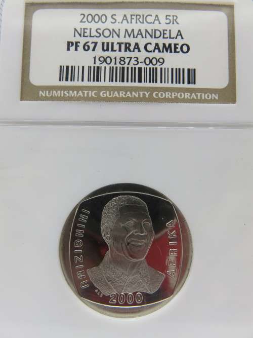 Five Rand - 2000 SA Mandela R5 NGC Graded PF67 | Very High Grade Proof | FUN IS BACK | Fun R1 ...