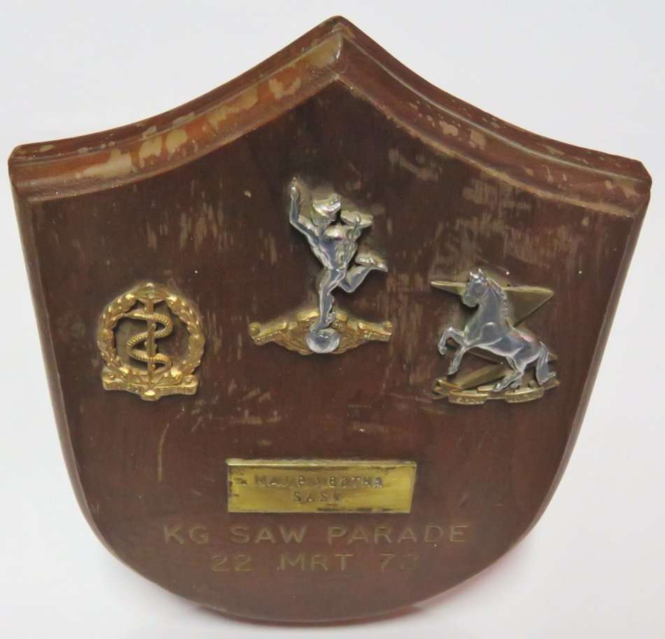 Plaques - SADF Parade 1972 plaque issued to Major PJ. Botha for sale in ...
