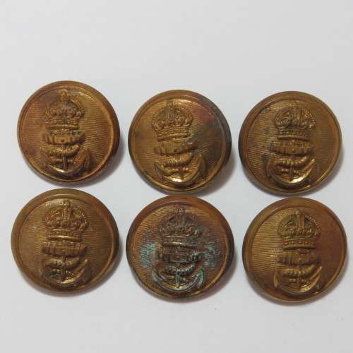 Other Badges & Insignia - Royal Navy Buttons King`s crown lot of 6 ...