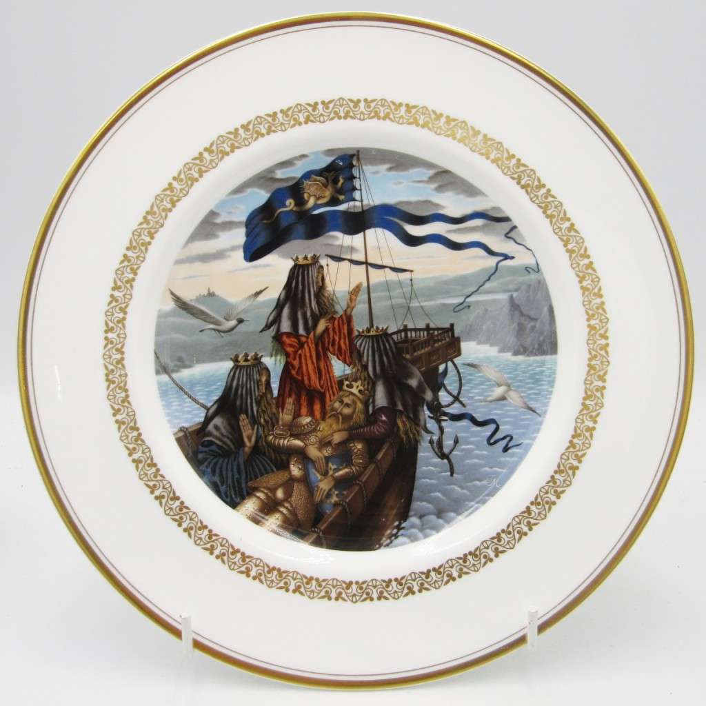 English Porcelain - Royal Worcester King Arthur plate - The death of ...