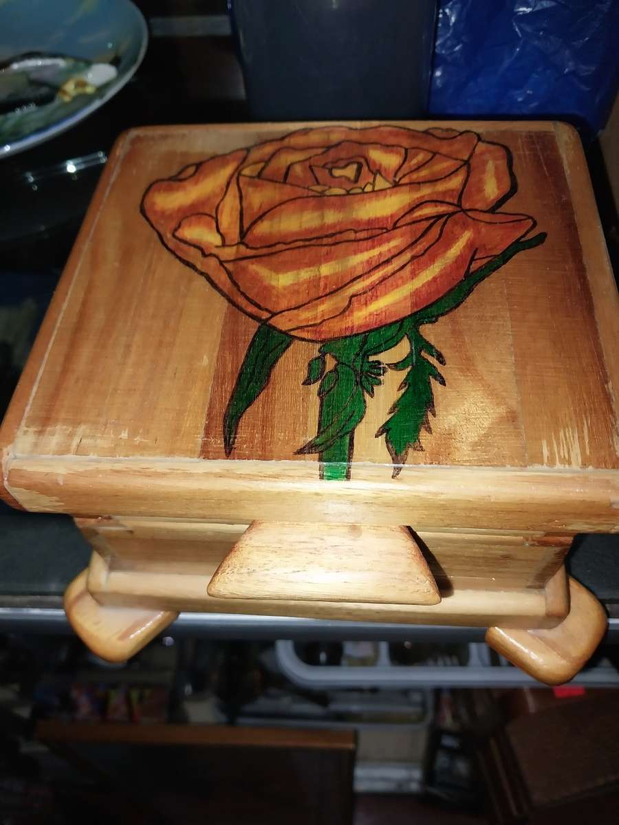 Trinket Boxes - Small decorative wooden box with the rose for sale in ...